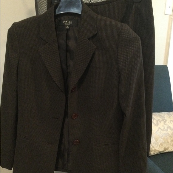 Kasper | Jackets & Coats | Kasper Classic Dark Brown With White Dots ...